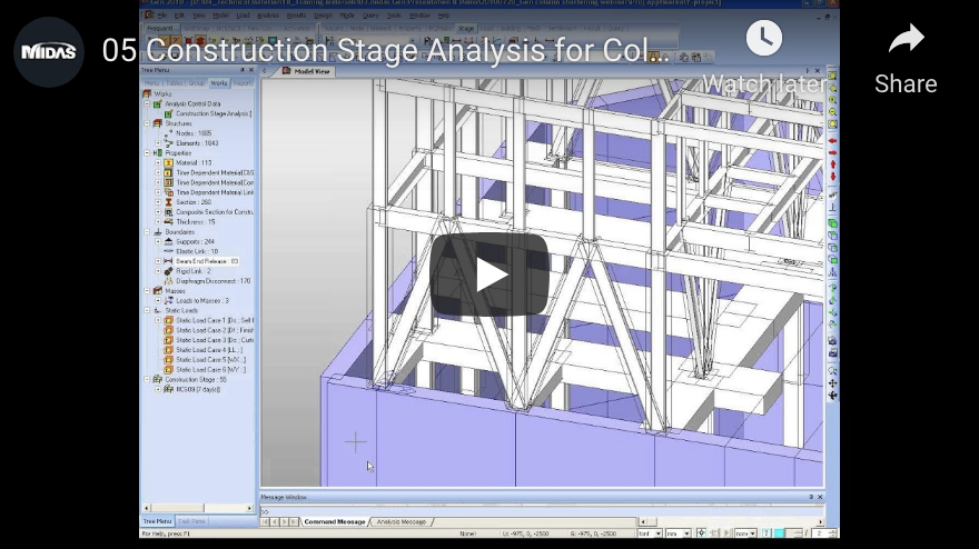 Midas Gen: Construction Stage Analysis with Special Emphasis on Column Shortening